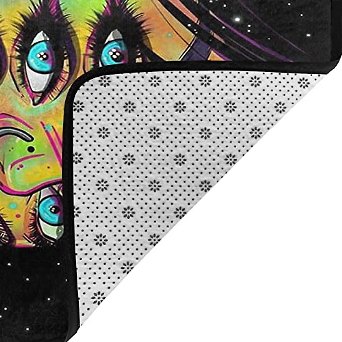 YUXIXI Non-Slip Area Rugs Home Decor Outer Space Art Mystery Black Girl Floor Mat Living Room Bedroom Carpets Doormats 60 X 39 Inches