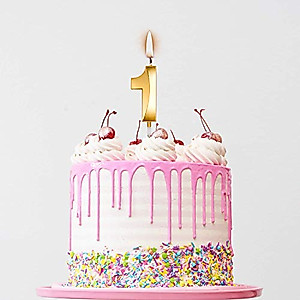 LUTER Gold 3D Diamond Shape Happy Birthday Cake Candles with Fold Design Number Candles Number 7 Birthday Candle Cake Topper Decoration for Party Kids Adults