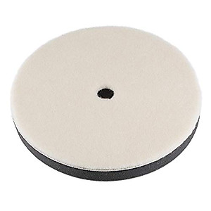 uxcell 7" Wool Felt Sponge Polishing Pad Hook and Loop Buffing Wheel with Hole Fine Polishing for Orbital Polisher Buffer