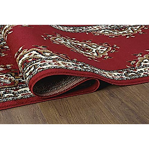 Antep Rugs Kashan King Collection Himalayas Oriental Polypropylene Indoor Area Rug Runner (Maroon/Beige, 2' x 7')