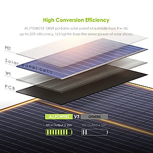 ALLPOWERS R600 Portable Power Station with SP027 solar panel included, 600W 299Wh LiFePO4 Solar Generator with 100W Solar Charger, UPS Battery Backup, MPPT Solar Power for Camping RVs Home