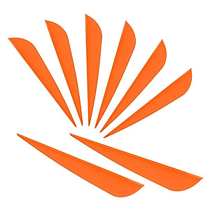 Letszhu Arrows Vanes 4 Inch Plastic Feather Fletching for DIY Archery Arrows 50 Pack (Orange)