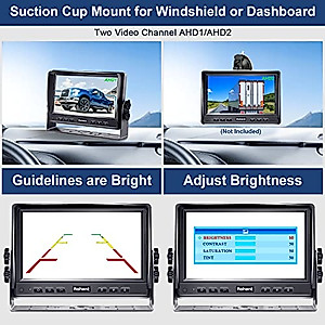 Rohent RV Backup Camera Upgraded HD 1080P Rear View Camera System 7'' Monitor 30 Mins Easy Installation Infrared Night Vision Waterproof for Truck Trailer 5th Wheel Camper R4