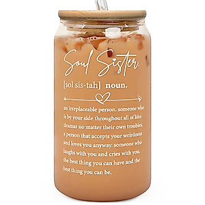 Sisters Gifts from Sister - Gifts for Sister, Big Sister - Sister Birthday Gifts from Sister - Friendship Gifts for Women Friends, Gifts for Friends Female, Bestie Gifts for Women - 16 Oz Can Glass