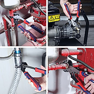 WORKPRO 3 Piece Groove Joint Pliers Set, 12/10/8 Inch Adjustable Water Pump Pliers, Straight Jaw Pliers for Home Repair, Gripping, Nuts, Bolts, Pipe & Fittings