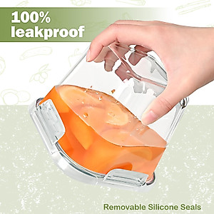 Glass Soup Containers with Lids Square, 4 Cup Glass Storage Containers for Lunch, Glass Freezer Safe Food Storage Jars for Salad, Fruit and Ice Cream, Glass Meal Prep Bowl Reusable Microwavable 32 oz