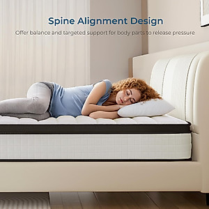 Inofia Twin XL Mattress, 10 Inch XLong Twin Hybrid Mattress, Breathable Comfortable Cool Single Mattress, Supportive & Pressure Relief, Motion Isolating Individually Wrapped Coils