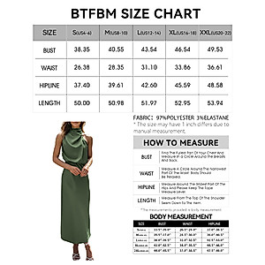 BTFBM Women's Sleeveless Cocktail Dresses Mock Neck Keyhole Elastic High Waist Wedding Guest Evening Party Maxi Dress(Solid Army Green, Medium)