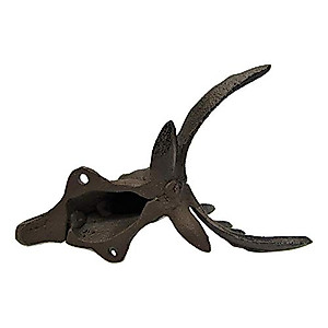 Coat Hat Hooks, 6.5" Cast Iron Moose Head Vintage Antique Style Hangers Set of 4