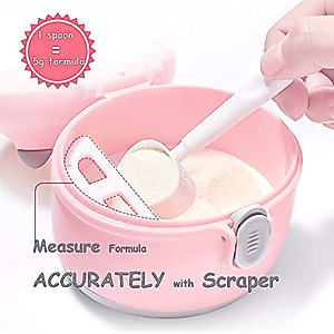 Baby Formula Dispenser, Portable Milk Powder Dispenser Snack Storage Container for Travel Bedroom Outdoor … (Pink)