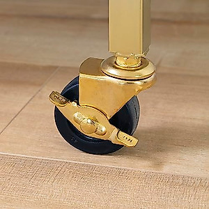 South Shore Maliza Bar Cart Bottle Storage and Wine Glass Rack-Faux Marble and Gold