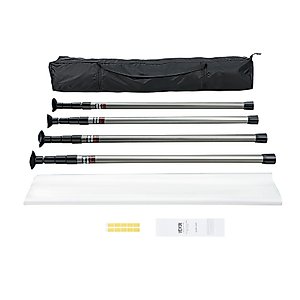VEVOR Dust Barrier Poles, 10 Ft Barrier Poles, Dust Barrier System with 4 Telescoping Poles, Carry Bag and 32.8x13.12 Ft Plastic Film, for Interior Decoration, Painting