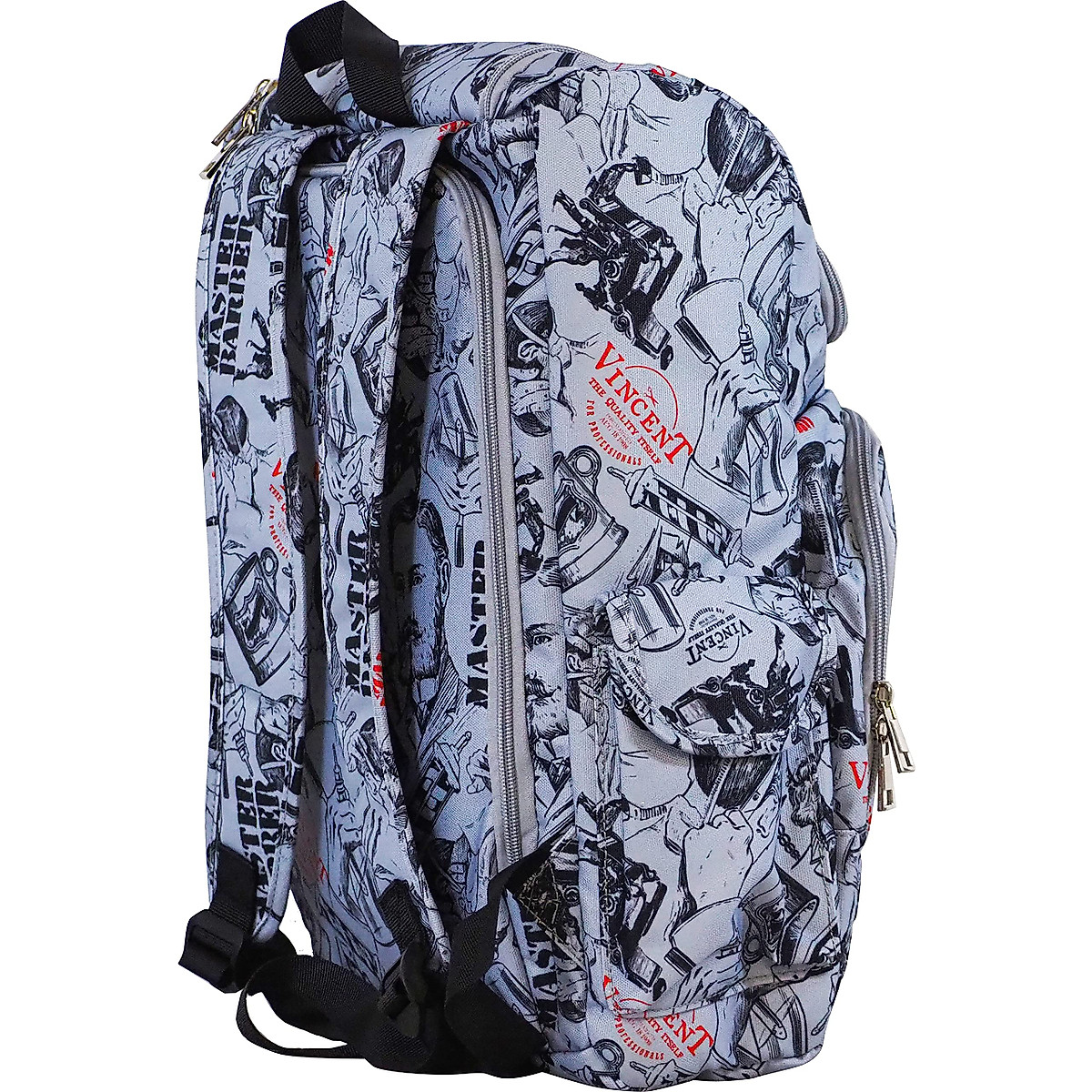 Vincent Master Backpack Travel Stylist Barber Bag (Silver)