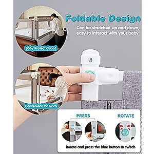 MBQMBSS 77" Bed Rail for Toddlers, Toddler Bed Rails for Queen Bed, Sturdy Baby Bed Rail Guard for King Size Bed, Extra Tall Bed Railing for Kids, Protective Bed Rail for Baby