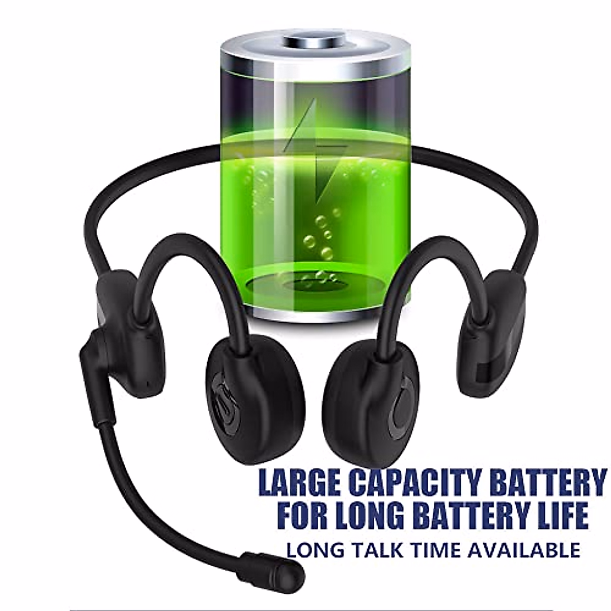 eKudgel Bone Conduction Headphones Wireless Bluetooth Headset with Microphone ENC Noise Cancelling with mic Clear Calls