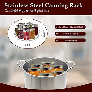 REPALY 8 Pieces Canning Supplies Starter Kit, Canning Tools Set with Rack, Funnel, Spoon, Tongs, Jar Lifter, Lid Lifter, Jar Wrench, Bubble Remover