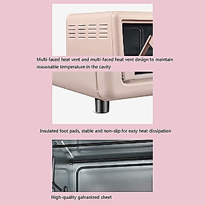 Tabletop Electric Oven 19L Pink Mini Oven Adjustable Temperature 0-240℃ and 60 Minutes Timer 3 Heating Modes Home Baking Cake Barbecue Electric Oven