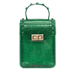 Olivia And Kate Women’s Shoulder Bag Small Emerald Jelly Purse Crossbody With Chain