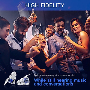 SureFire EP4 Sonic Defenders Plus filtered Earplugs, triple flanged design, reusable, Black, Medium