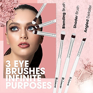 Foundation Blush Powder Brush Set - Eyeshadow Kabuki Brushes, 6 Piece Essential Makeup Brush Kit - Top Choice Premium Quality Synthetic Bristles