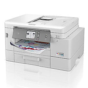 Brother MFC Series INKvestment Tank All-in-One Color Inkjet Printer with NFC, Print Scan Copy Fax, Auto 2-Sided Printing, 4800 x 1200 dpi, Built-in Wireless, White, Bundle with Cefesfy Printer Cable