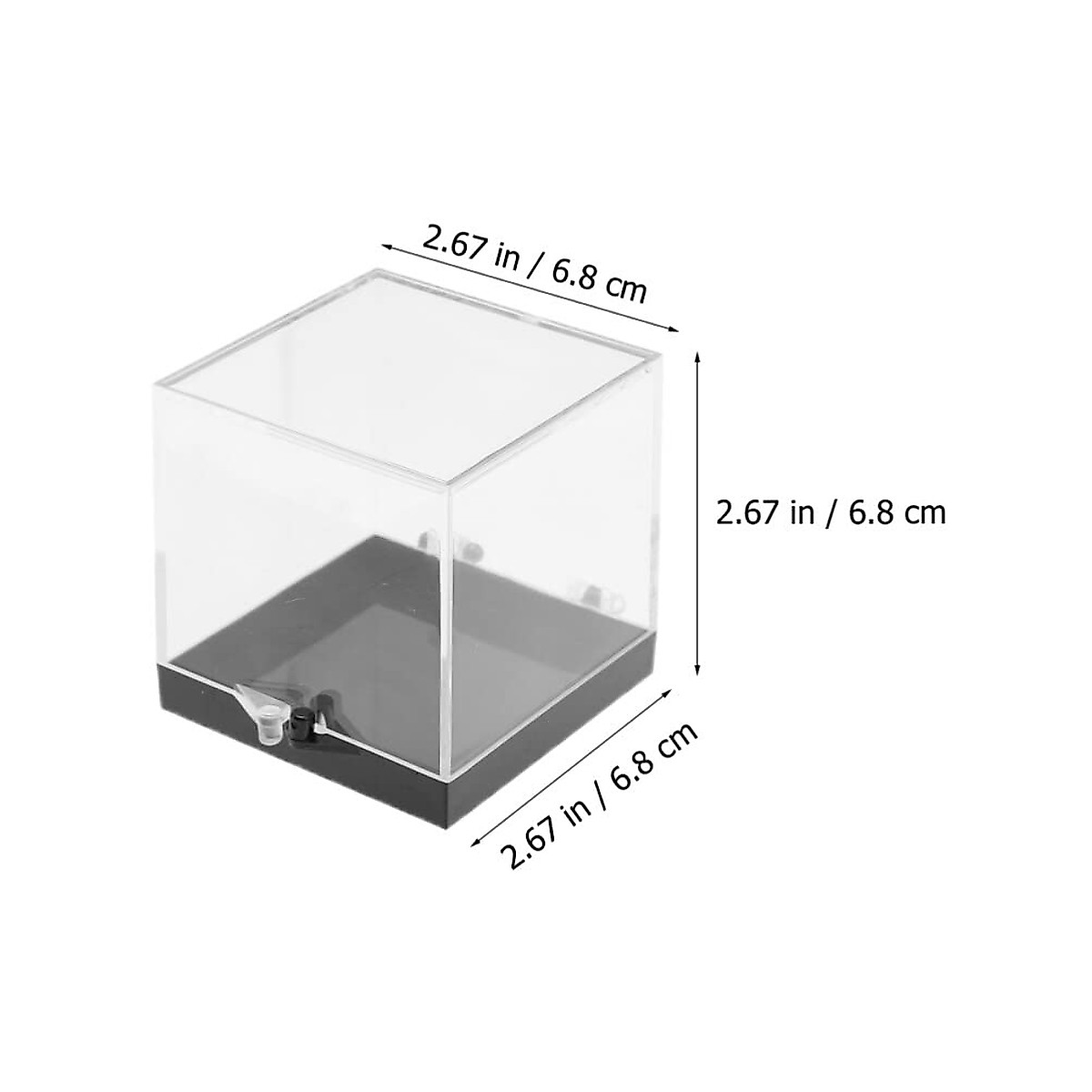 NOLITOY Home Decor 8pcs Natural Rough Mineral Specimen Display Case Holder Square Transparent Plastic Box Sample Display Box Jewelry Storage Container for Home Plastic Storage Bins
