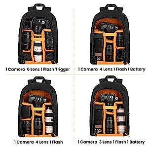 TARION Camera Backpack Waterproof Camera Bag Large Capacity Camera Case Photography Backpack with 15 Inch Laptop Compartment Rain Cover for Men Women Photographer DSLR SLR Cameras Lens Tripod