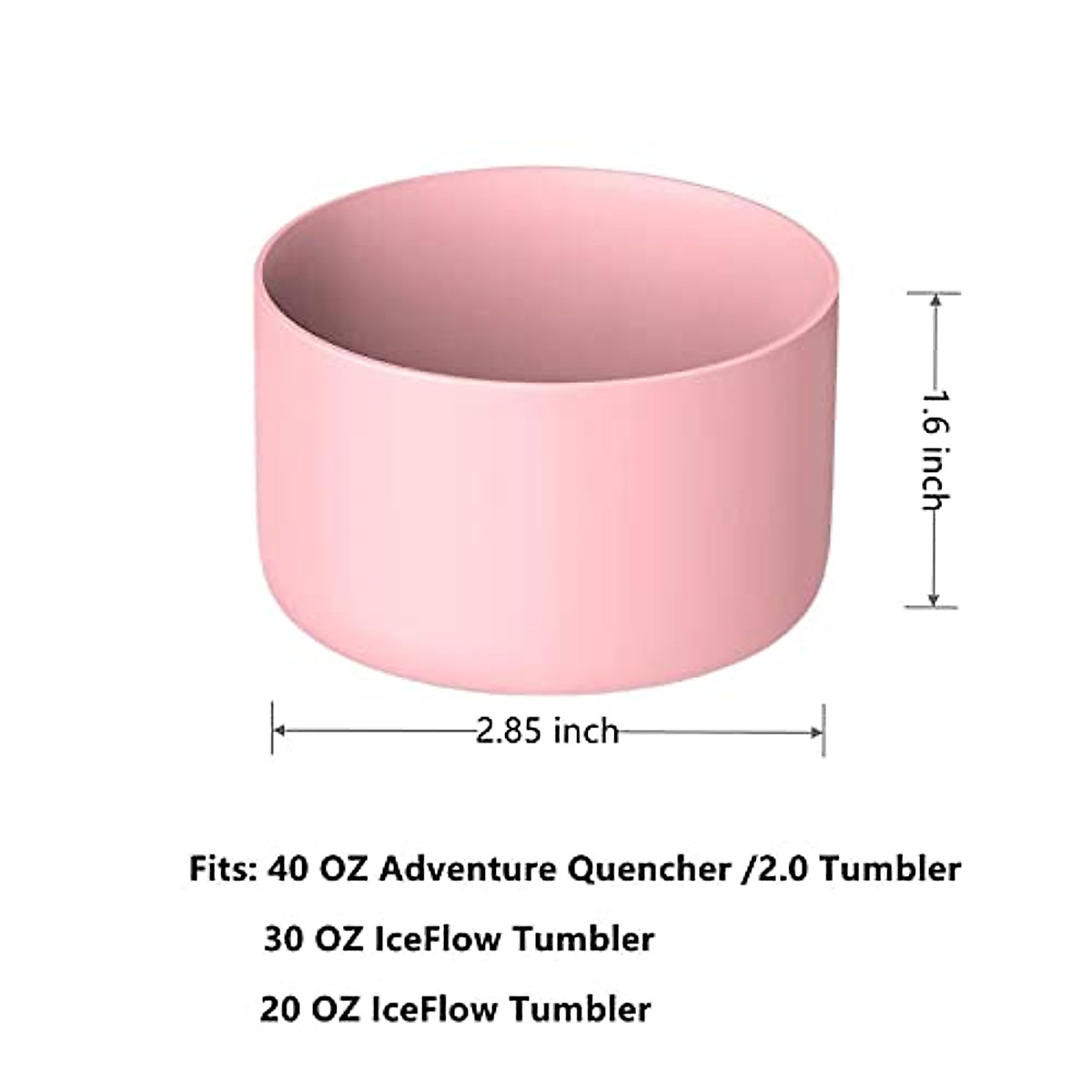 2Pcs Silicone Bumper Boot for Stanley Quencher Adventure 40oz Tumbler with Handle & Stanley IceFlow 20oz 30oz, Protective Water Bottle Bottom Sleeve Cover, Stanley Tumbler Accessories (Pink 2pcs)
