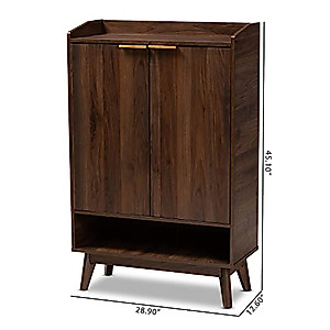 Baxton Studio Lena Shoe Storage Cabinet, Walnut (157-9536-Hit)