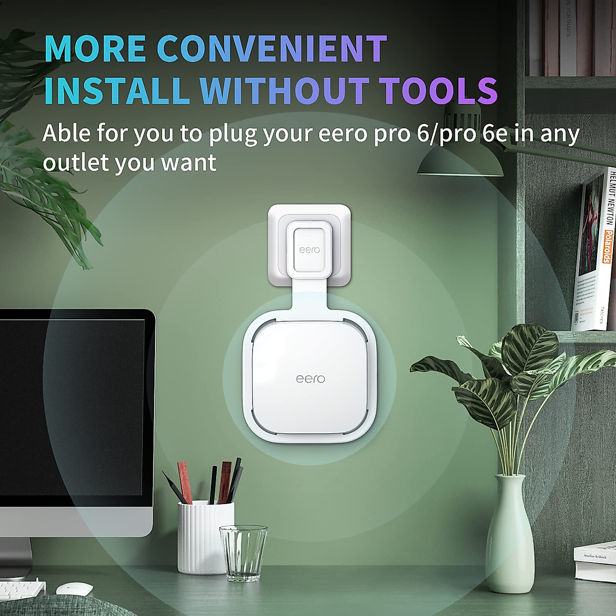 3Pack Wall Mount Holder for eero Pro 6e/Pro 6 Mesh Wi-Fi System,Outlet Wall Mount Stand Bracket for eero Pro 6e tri-Band Mesh,Wall Bracket for eero Pro 6 Extender Router Wire Organizer[Upgraded]