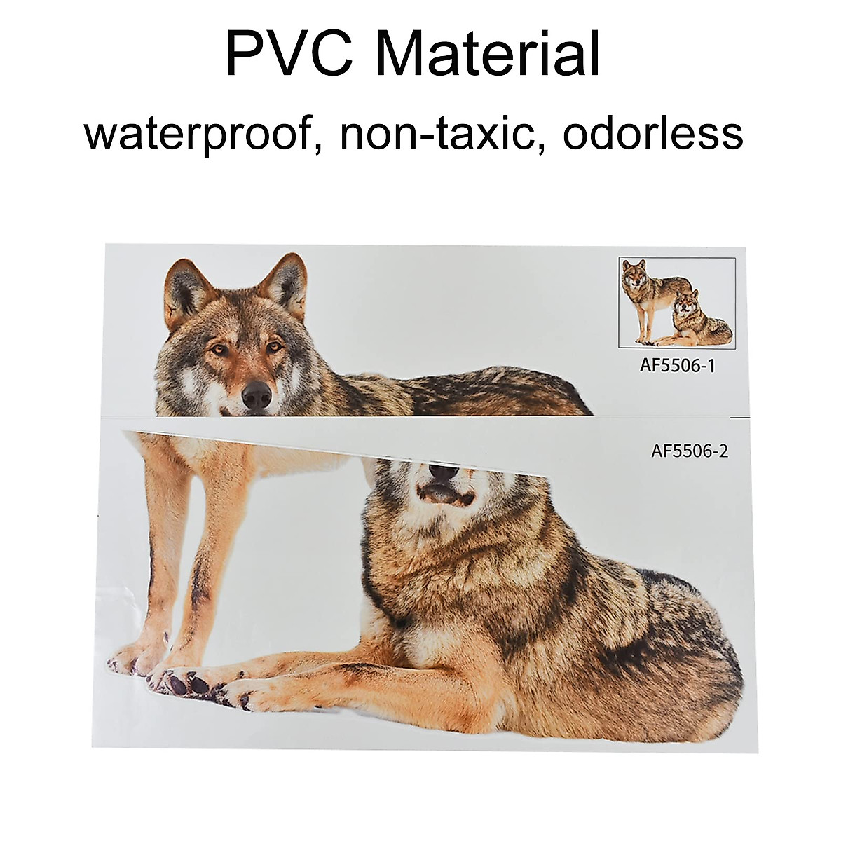 Pinenjoy Lifelike Wolf Wall Decal Wild Animal Wall Sticker 27.6x22inch Removable Self-Adhesive Vinyl Wall Art Decors for Living Room Children Bedroom Nursery Classroom Playroom