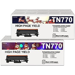 PIONOUS 2 Pack TN770 TN-730 High Yield Toner Cartridge Compatible TN 770 TN730 Replacement for Brother TN-770 Black Toner Cartridge, TN770 for DCP-L2550DW MFC-L2710DW HL-2350dw l2350dw Printer