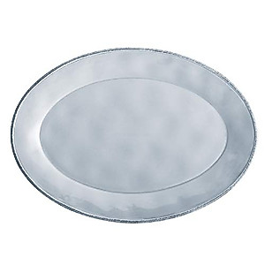 Rachael Ray 10" x 14" Oval Stoneware Platter, 10 Inch x 14 Inch, Sea Salt Gray