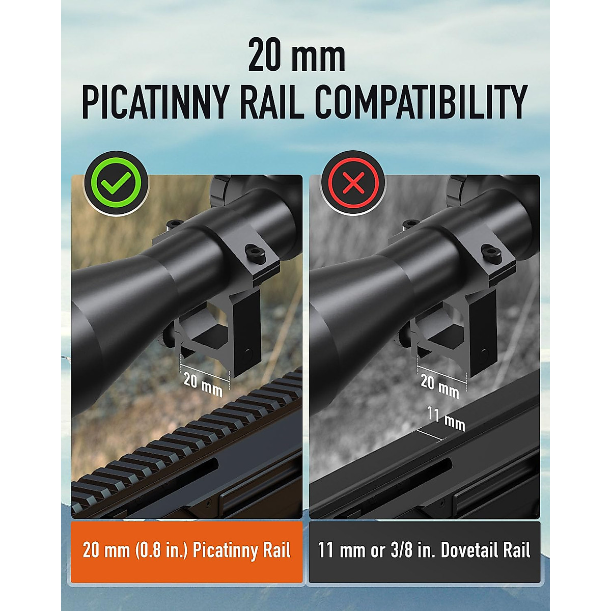 HIRAM 4-16x50 AO Rifle Scope Combo with Green Laser, Reflex Sight, and 5 Brightness Modes Flashlight
