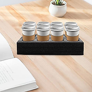 Drink Takeout Holder Disposable Foam Takeout Cup Holder Take Out Beverage Tray for Hot and Cold Cup Carrier Takeout Cafe and Restaurant Food Service Black Model Cup Holder