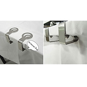 Honbay 4PCS Stainless Steel Silver Thickened Strong Cloth Clip,Tablecloth Clamp Holder, Table Cover Clamps,Table Cloth Holders, Table Cloth Clips Holders for Outdoor and Indoor (Moon)
