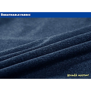 TACVASEN Men's Quarter Zip Pullover Fleece Long Sleeve Pullover Active Shirts Running Performance Shirts Gym Workout Shirts Tops Blue Grey, XL