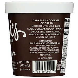 Jeni's Splendid Ice Creams, Darkest Chocolate Ice Cream, 16 oz (Frozen)
