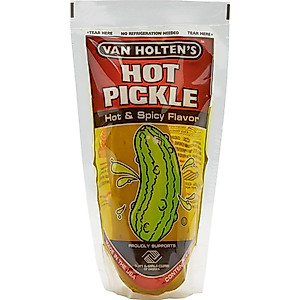 Van Holten's Pickle In-a Pouch Variety Pack, 12 pickles, 3 of each Flavor of Kosher, Dill, Hot & Spicy and Sour Ready to Eat Single Serve Pickles in their own pouch! No Refrigeration needed.