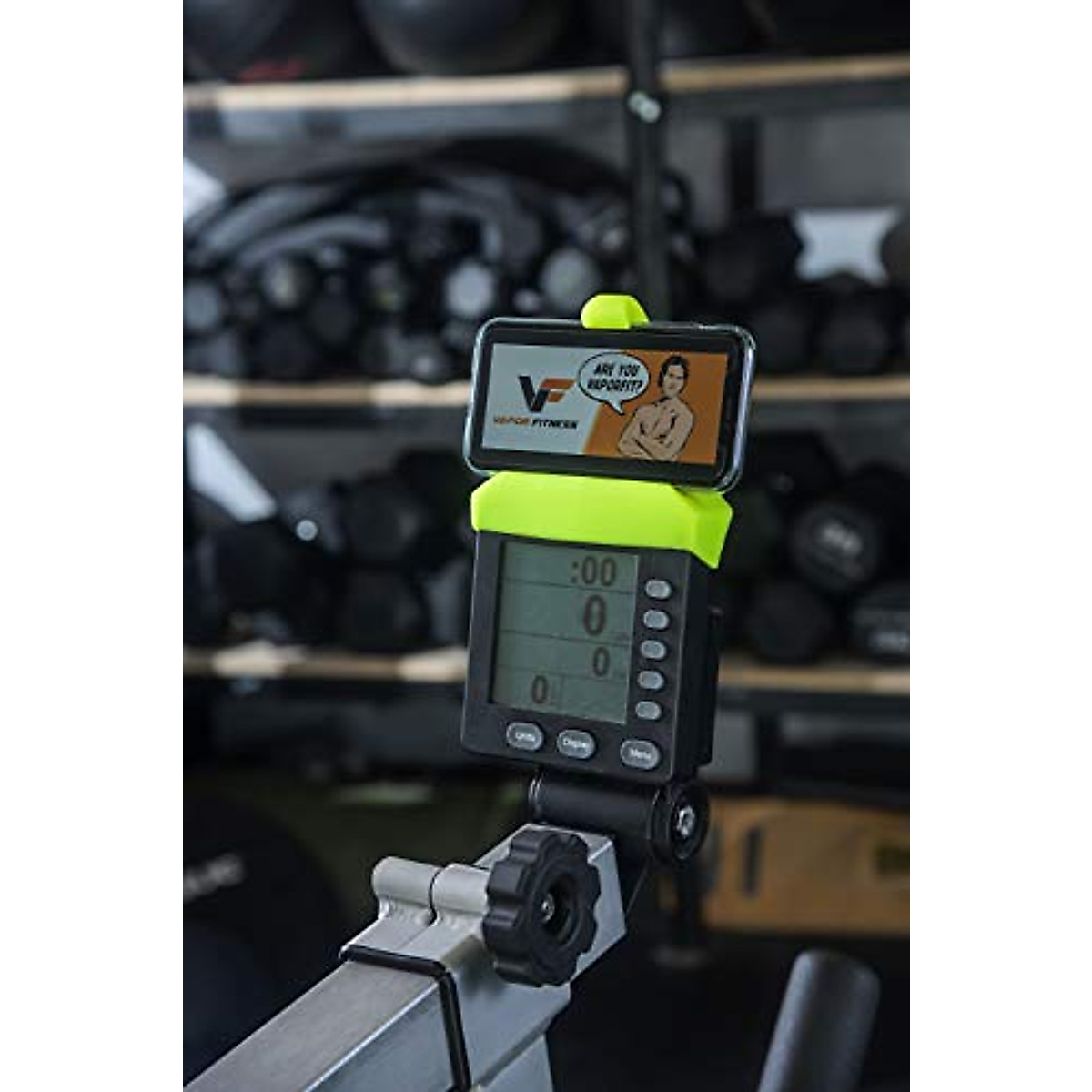 Phone Holder Made for PM5 Monitors of Concept 2 Rower, SkiErg and BikeErg - Silicone Smartphone Cradle Compatible with Concept 2 Rowing Machine. Ideal Rower Accessories