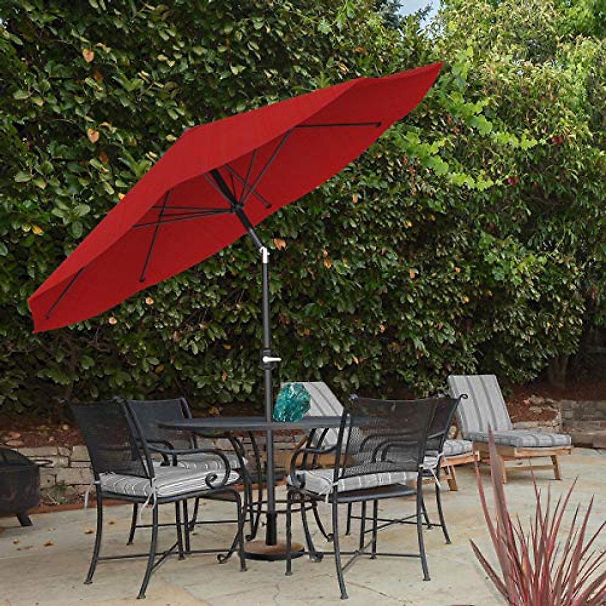 Pure Garden 50-LG1210 Outdoor Umbrella Base – Heavy-Duty Resin and Cement 34LB Weighted Patio Shade Stand for Deck, Backyard, or Poolside Use (Bronze), 1.5"-1.8"