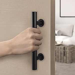 Wright Products Interior Pull and Flush Handle Set for Barn Doors, Matte Black