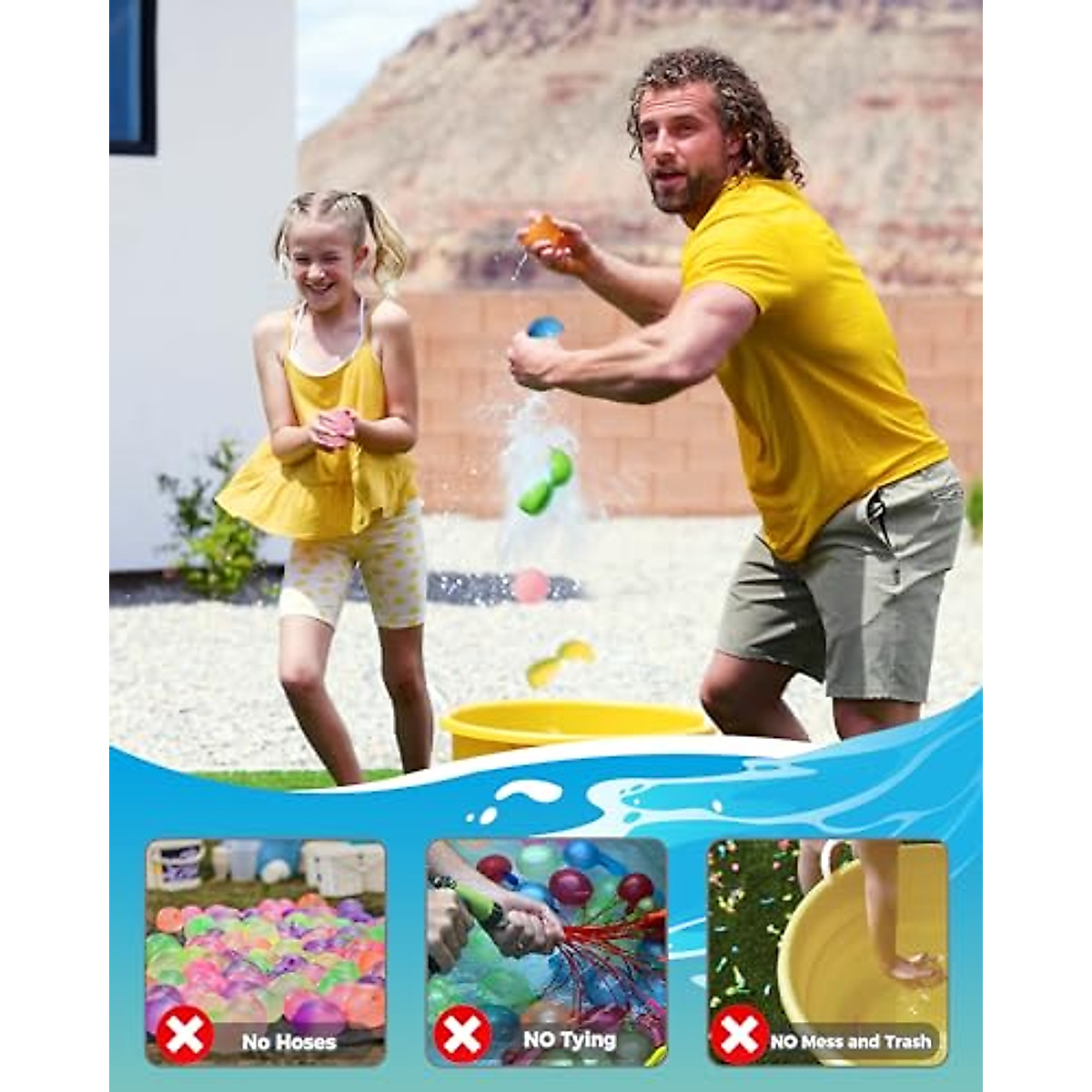 UCIDCI 15 Pcs Water Balloons Reusable Quick Fill - Self Sealing Silicone Water Ball for Kids with Mesh Bag, Summer Fun Water Toys for Outdoor Activities, Summer Party, Water Park, Family Game