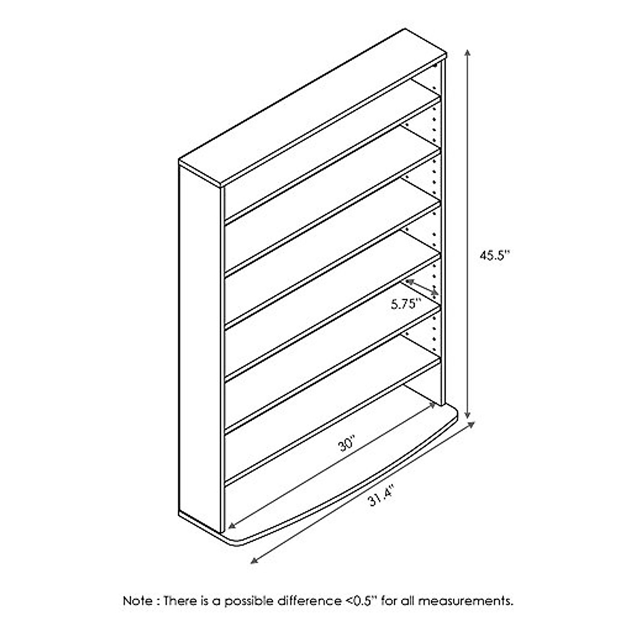 FURINNO JAYA 6-Tier Multimedia Storage Tower, Espresso
