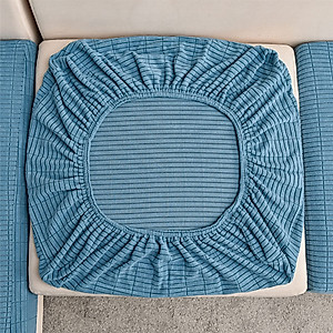 Stretch Chaise Cushion Covers for L Shape Sofa Chaise Lounge Sectional Sofa Slipcover, 1/2/3/4 Seat Sofa Cover Anti Slip Furniture Protector Loveseat U Shape Couch Cover (Blue Chair(1pcs))