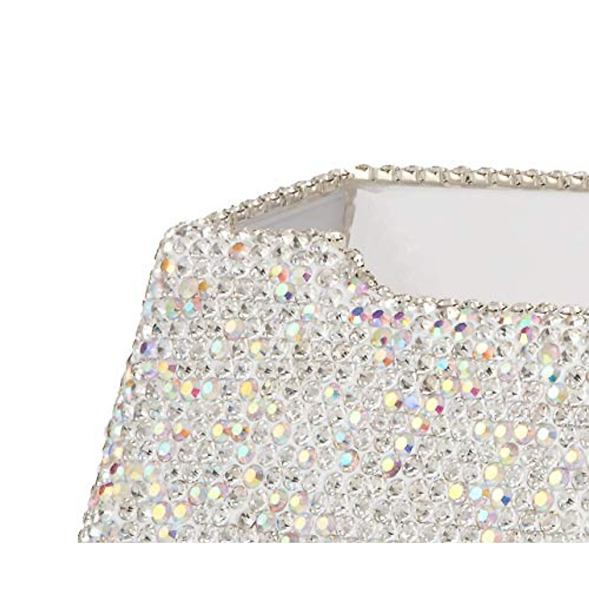 TISHAA Business Card Holder Stand - Bling Name Cards Office Desk Desktop Table Top Organizer Luxury Display Pocket Case Accessories White Crystal Rhinestone Glitter