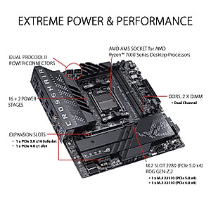 ASUS ROG CROSSHAIR X670E GENE WIFI 6E Socket AM5(LGA 1718) Ryzen 7000 mATX gaming motherboard (16+2 power stages, PCIe® 5.0, DDR5,USB 3.2 Gen 2x2 front-panel, USB4® ports, Wi-Fi 6E)
