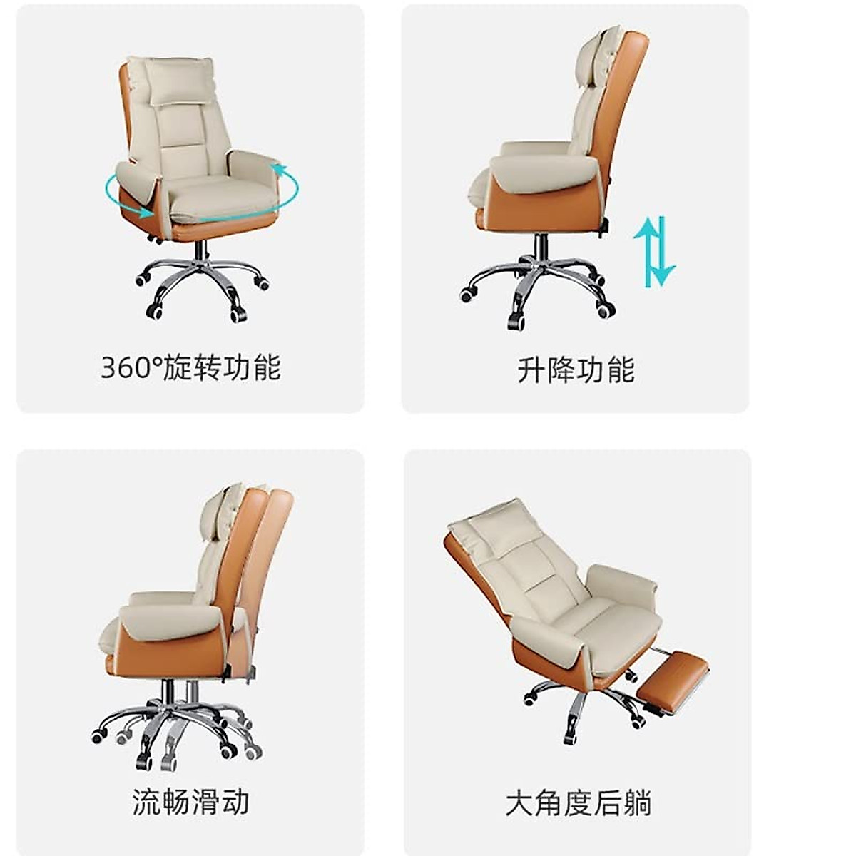 TFIIEXFL Office Chair Home Computer Chair Lift Swivel Chair Backrest Comfortable Sedentary Boss Chair Lunch Break Reclining Chair