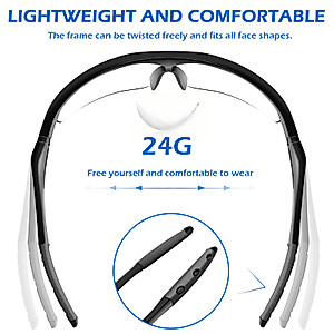 OXG 12 Pack Safety Goggles, ANSI Z87.1+ Impact Resistant Anti-Scartch Safety Glasses for Men Women Youth (Clear Lens, Black Frame) Standard