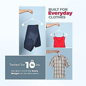 Neaties White Plastic Clothes Hangers | 15 30 45 60 100 150 200 Pack Available | Plastic Closet Hangers | Non-Slip Heavy Duty Hangers Plastic, Slim Adult Closet Hangers Notched (30 Pack)